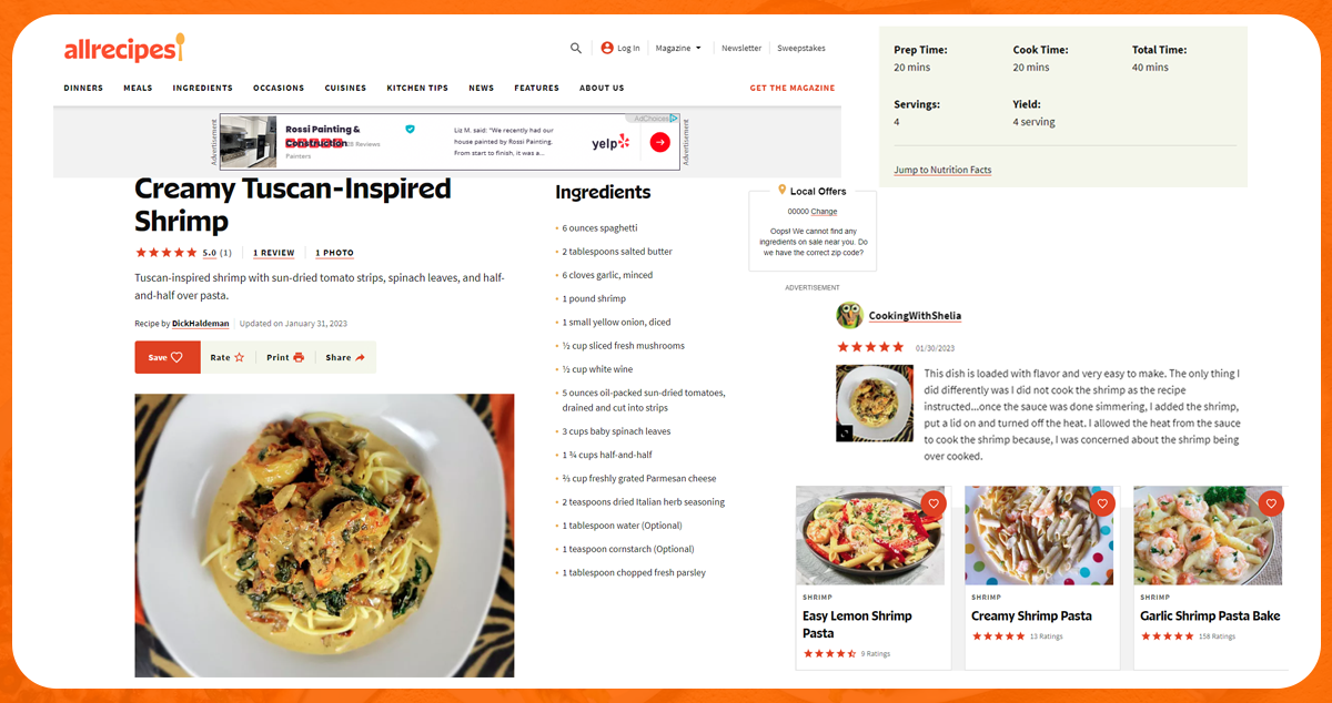 How to Scrape Food Recipe Data from Allrecipes?