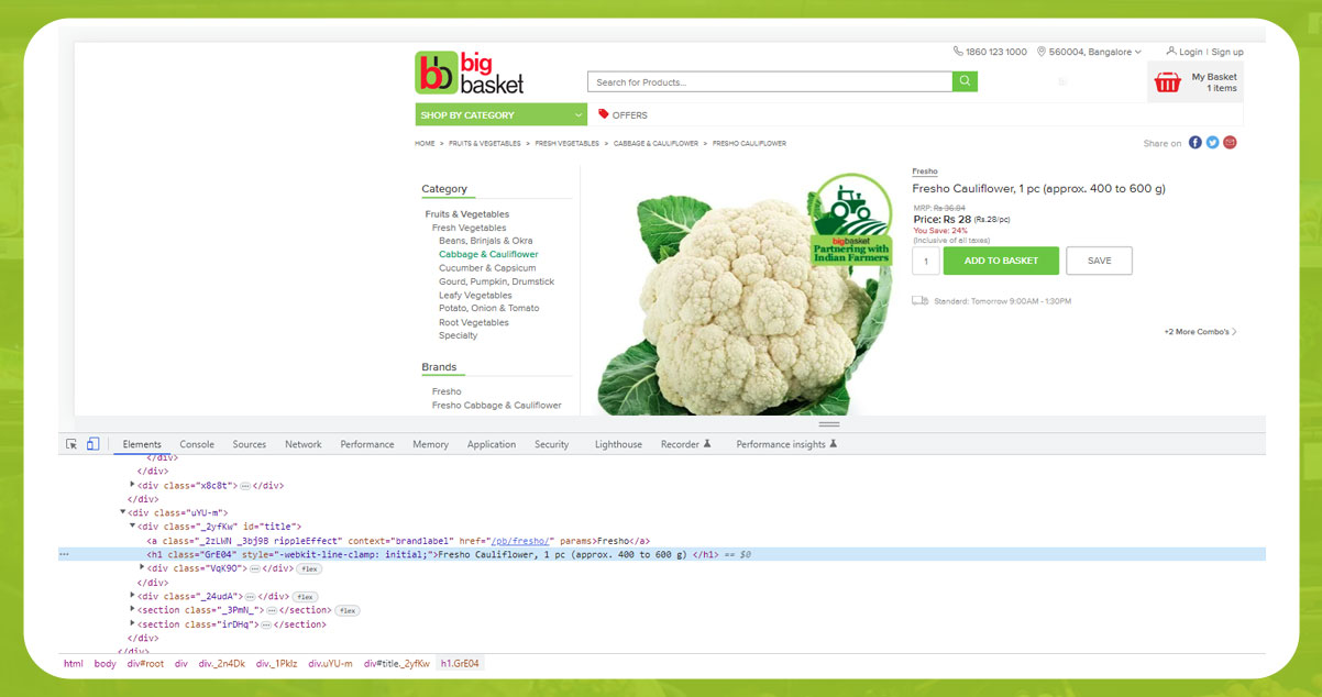 How to Scrape Grocery Data from Udaan, Metro, and Big Basket?